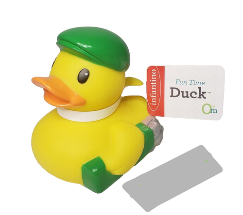 NWT 'GOLFER' the Rubber Duck Yellow Infantino Collectible Toy for Jeeps ...