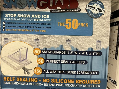 50 PACK MINI SNOW GUARD GASKET SCREWS STOP SNOW SLIDING METAL ROOF ...