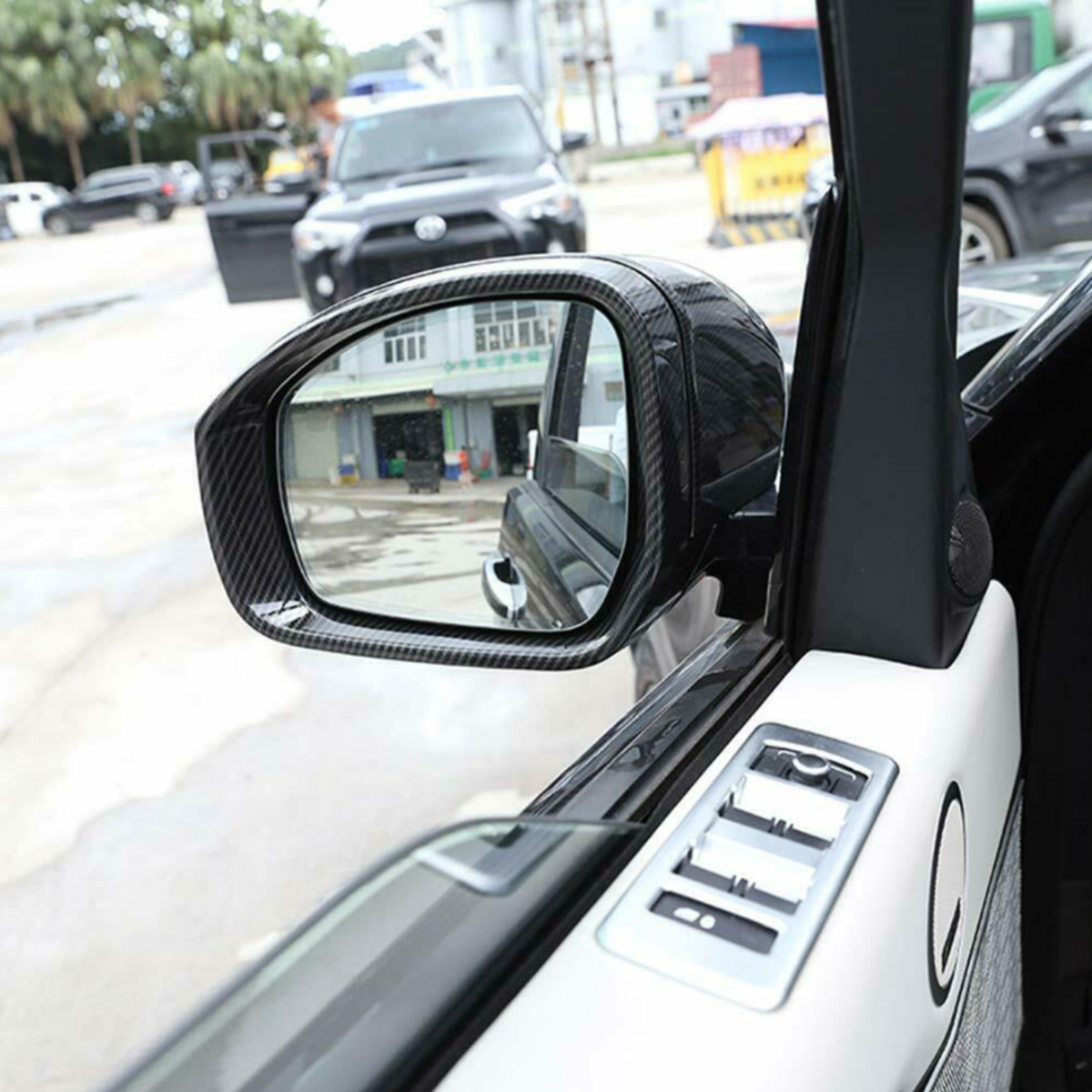 ABS Carbon Fiber Rearview Mirror Frame Trim For Land Rover Range Sport ...
