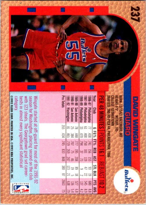 1992 Fleer #237 David Wingate NearMint/Mint | eBay