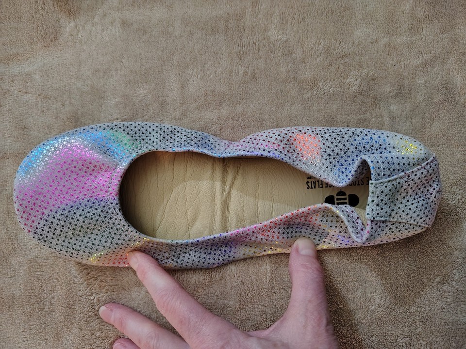 Storehouse Flat Women's Foldable Flat Rainbow Glitter Multi Polka Dot ...