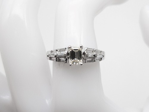 Estate $6000 1.50ct VS Emerald Cut Diamond Baguette 14k White Gold ...