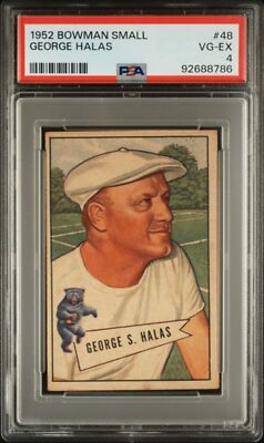 Graded 1952 Bowman Small George Halas #48 Football Card PSA 4 VG-EX | eBay