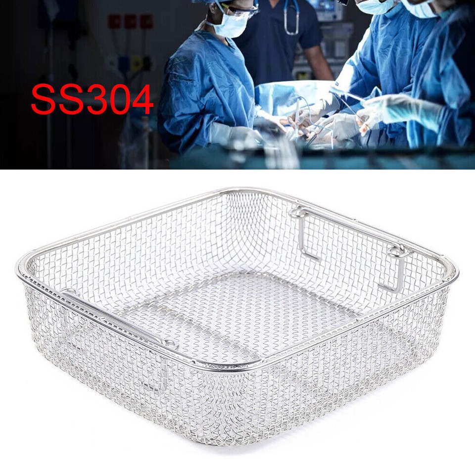 Stainless Steel Sterilization Tray Basket Mesh Surgical Instrument 9.8 ...