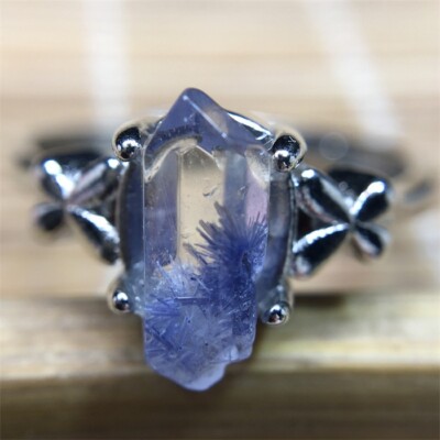 12.6Ct 100%Natural Blue Rare Dumortierite Quartz Rutilated Adjustable ...