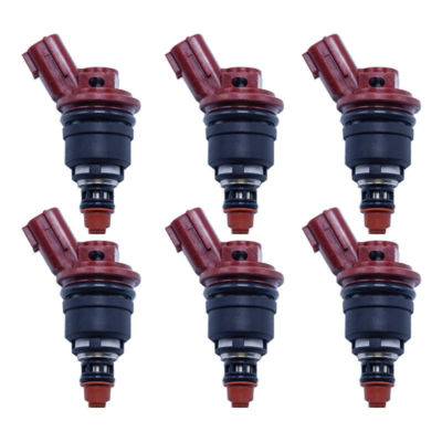6x 270cc Fuel Injectors 16600-53j00 For Nissan 300ZX Red Side Feed Flow ...