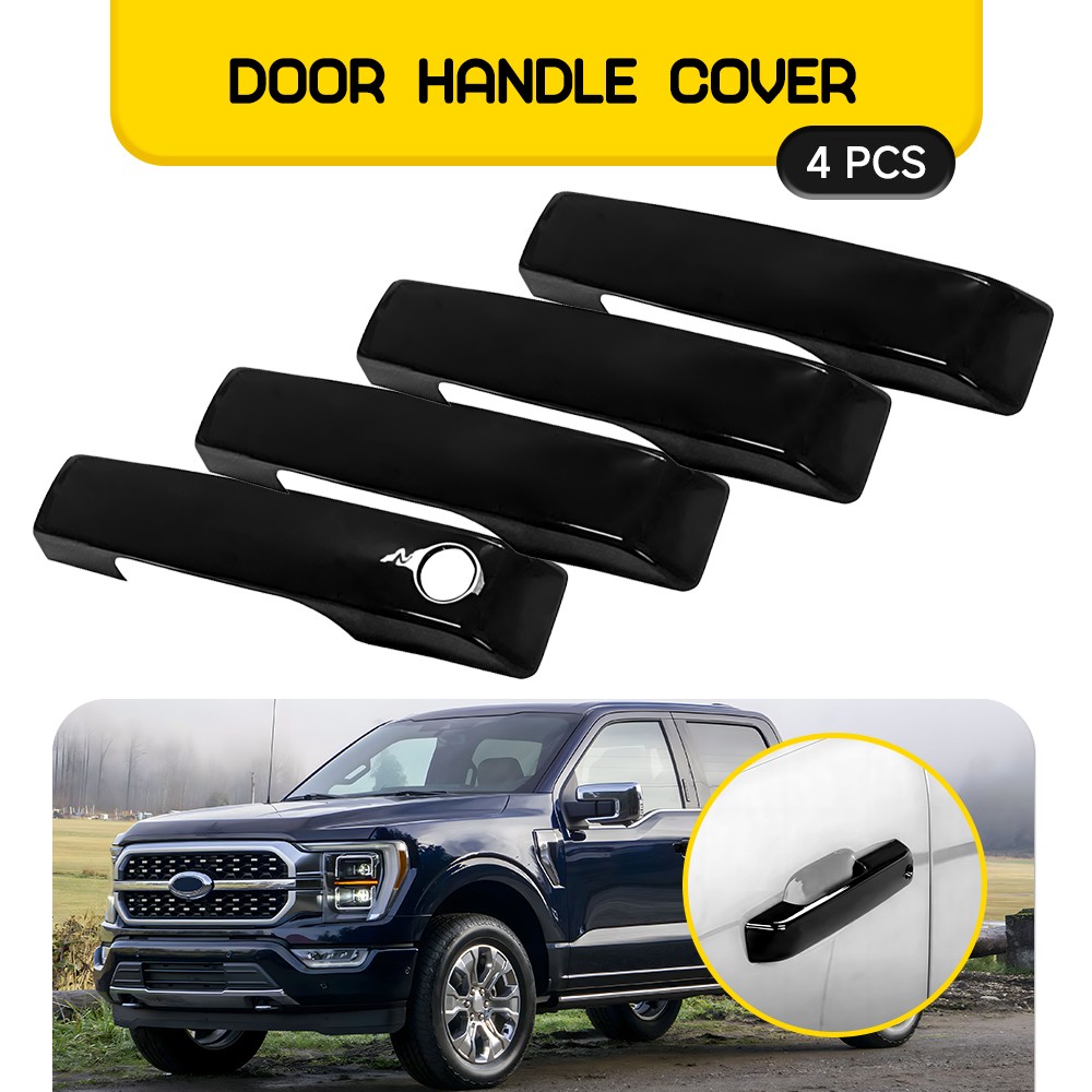 4PCS Black Door Handle Covers Kit For 2021-24 Ford F-150 23-24 F-250/F ...