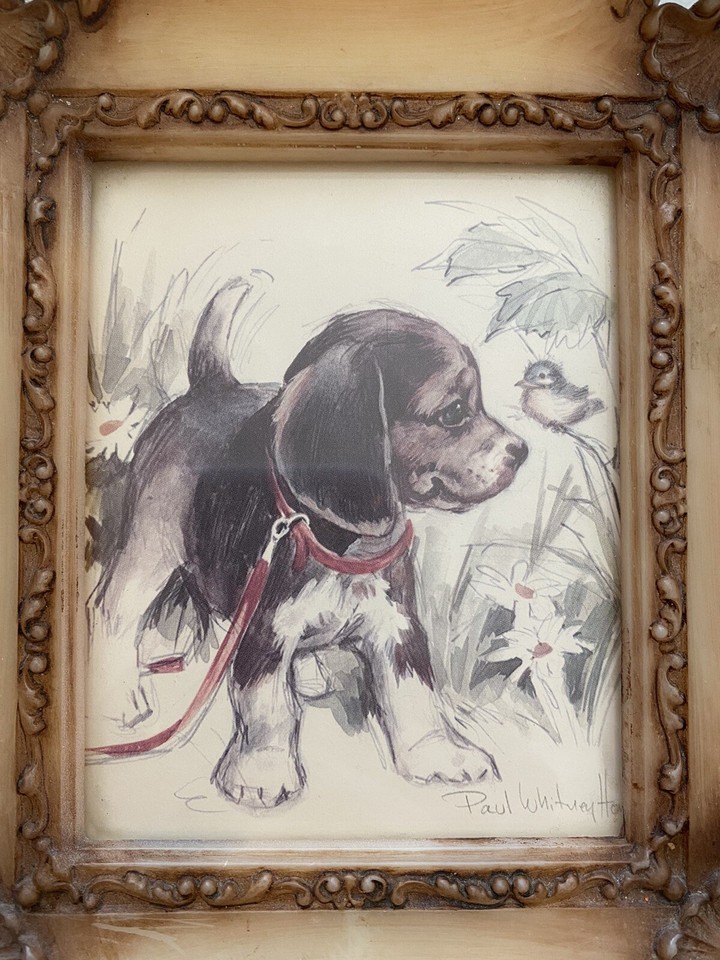 Vtg Signed Paul Whitney Hunter ADORABLE Kitten & Puppy Beautifully ...