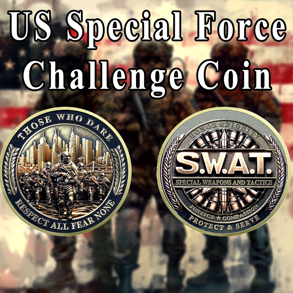 SWAT Challenge Coin -"Respect All Fear None" Counter-Terrorism Force ...