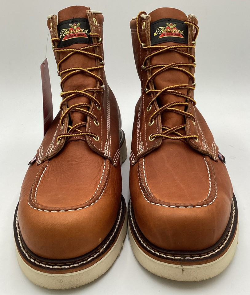 Thorogood 814-4200 Men's 6" Leather Moc Soft Toe Work Boots Brown Size ...