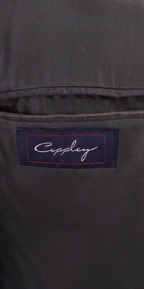 Coppley Two Piece Gray Wool Brown Stripe Suit 40R Pants 32X29.5 | eBay