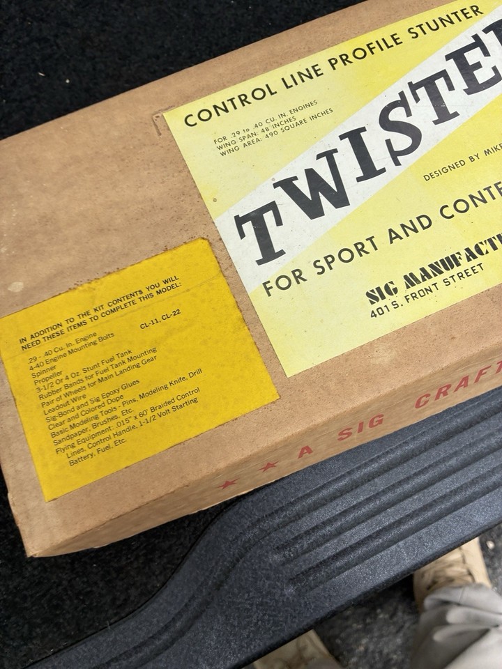NIB Sig Twister Control Line Stunt Balsa Model Airplane Kit | eBay