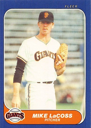 Mike LaCoss 1986 Fleer Update U-62 San Francisco Giants Baseball Card ...