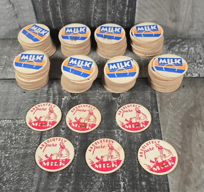 Vtg Cardboard Milk Cap for Glass Bottle: Windmill w/ "Dutch Girl" Lot ...