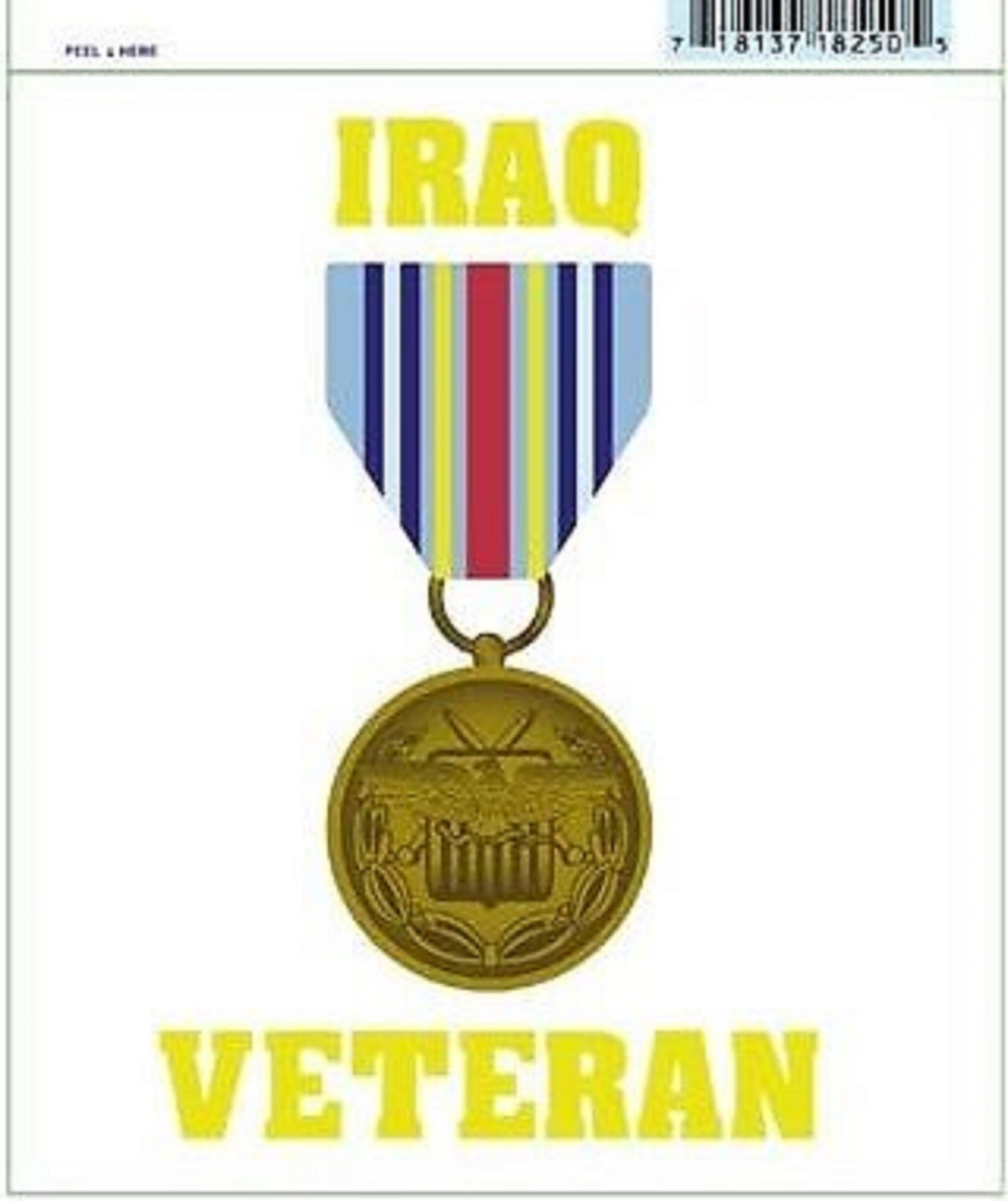 IRAQ IRAQI VETERAN MEDAL RIBBON WAR MILITARY DECAL 4" | eBay
