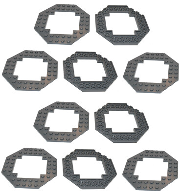 LEGO Large Plates Octagonal with cutout DARK STONE GREY # 10x10 # pack ...