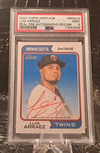 2023 Topps Heritage Real One Red Ink Auto Luis Arraez 29/74 ROALA PSA 9 ...