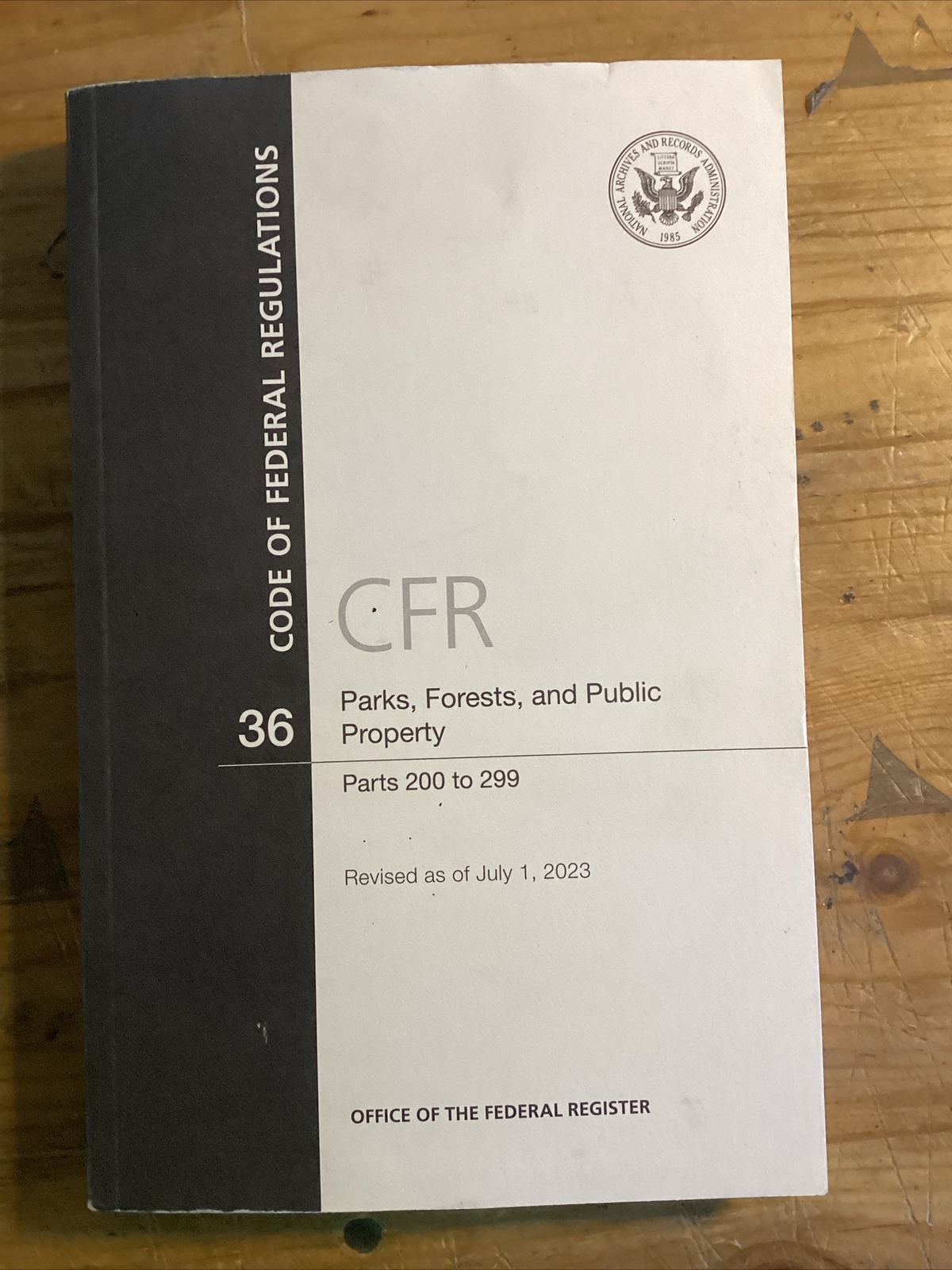 Codes Of Federal Regulations CFR Parked Forests And Public Property 200 ...
