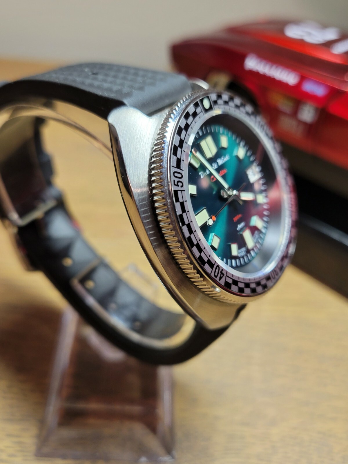 Detroit Mint Rally Diver Green Light Automatic Watch | eBay