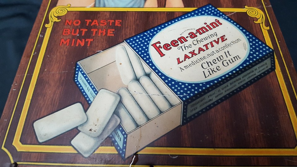 Rare Vintage Feen-a-Mint Laxative Gum Store Product Display With Mirror ...