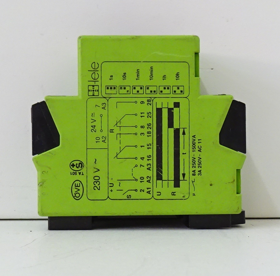 TELE HAASE DCE3X Zeitrelais Time Relay 1s...10h 8A 230V 24V 1500VA ...