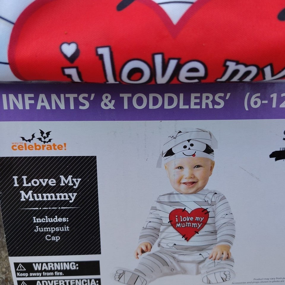 Baby "I Love My Mummy" Infant Halloween Costume Mummy Sz 6-12 Months ...