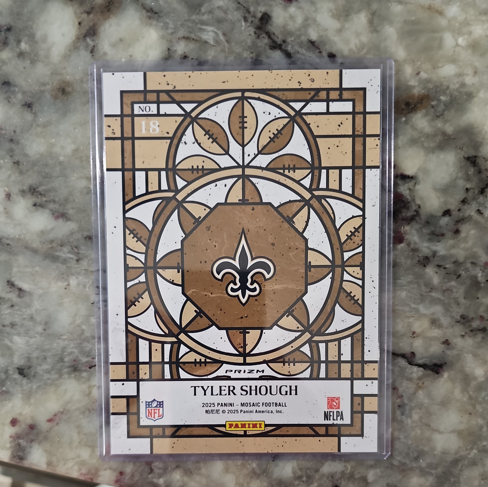 2025 Panini Mosaic Tyler Shough RC Stained Glass Prizm #18 Oversized ...