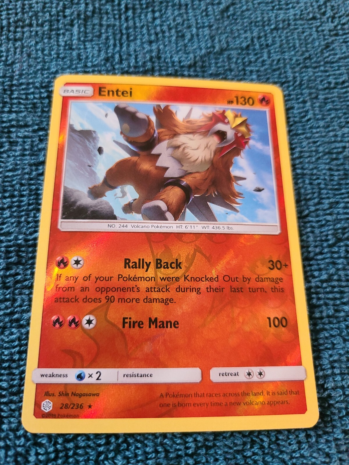 POKEMON POKEMON COSMIC ECLIPSE ENTEI 28/236 REVERSE HOLO PACK FRESH ...