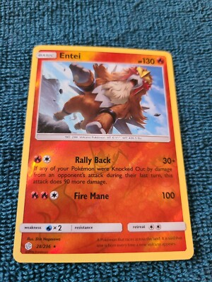 POKEMON POKEMON COSMIC ECLIPSE ENTEI 28/236 REVERSE HOLO PACK FRESH ...
