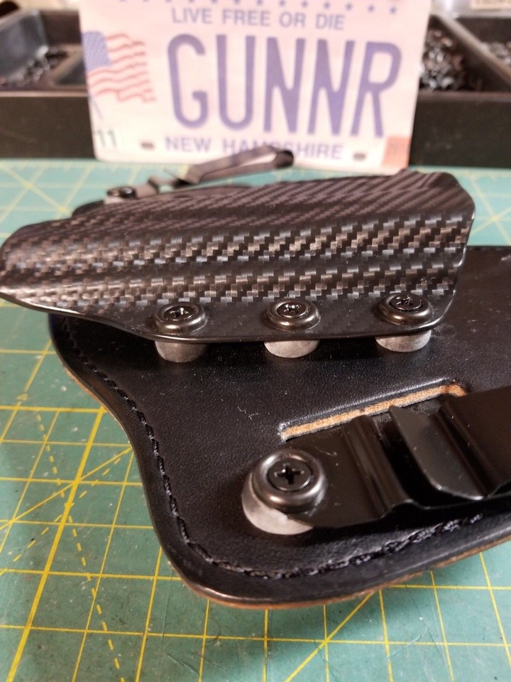 FITS GLOCK MODELS IWB & OWB TUCKABLE HYBRID HOLSTER KYDEX/LEATHER ...