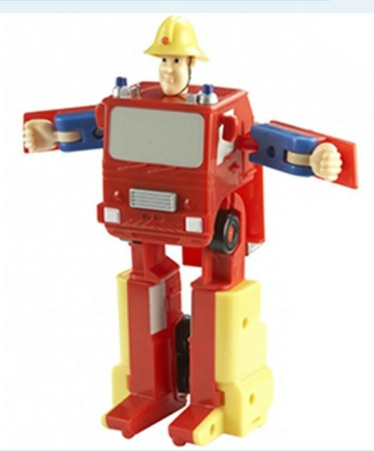Fireman Sam Convertible Fire Engine Action Figure Transformer Toy Play ...