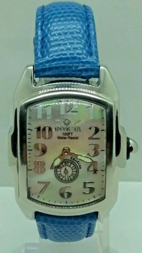 Vntg - Invicta F3085531 Lupah Wht MOP, Swss Qtz Mv't RARE Nw Lthr Strp ...