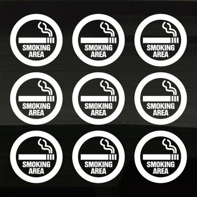Smoking Allowed Smoke Area Smokers Permitted Set of 9 Decals 4"x4 ...