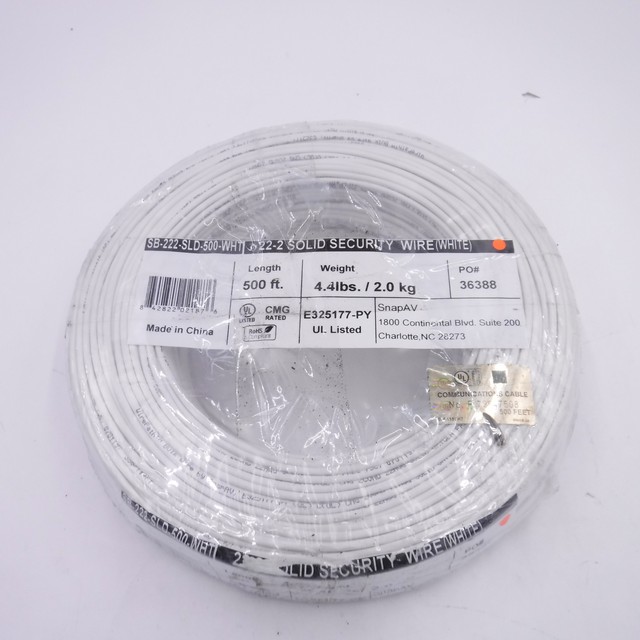 500' SNAPAV SB-222-SLD-500-WHT 22/2 SOLID CMG WIRE CABLE WHITE for sale ...