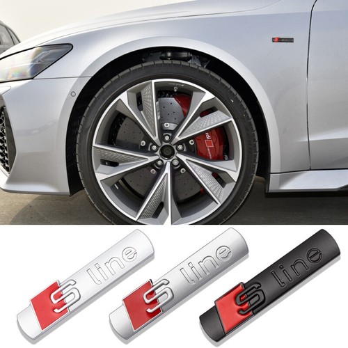 HOT 2PCS S Line Sline Emblem Badge Sticker For Audi Chrome AU | eBay