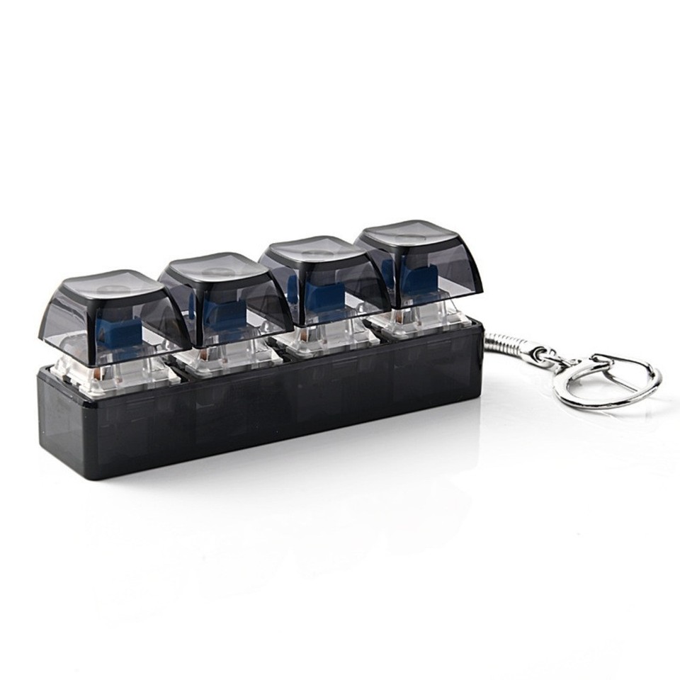 RGB Keyboard Fidget Toy 4 Button Keychain Size LED Lights for Children ...
