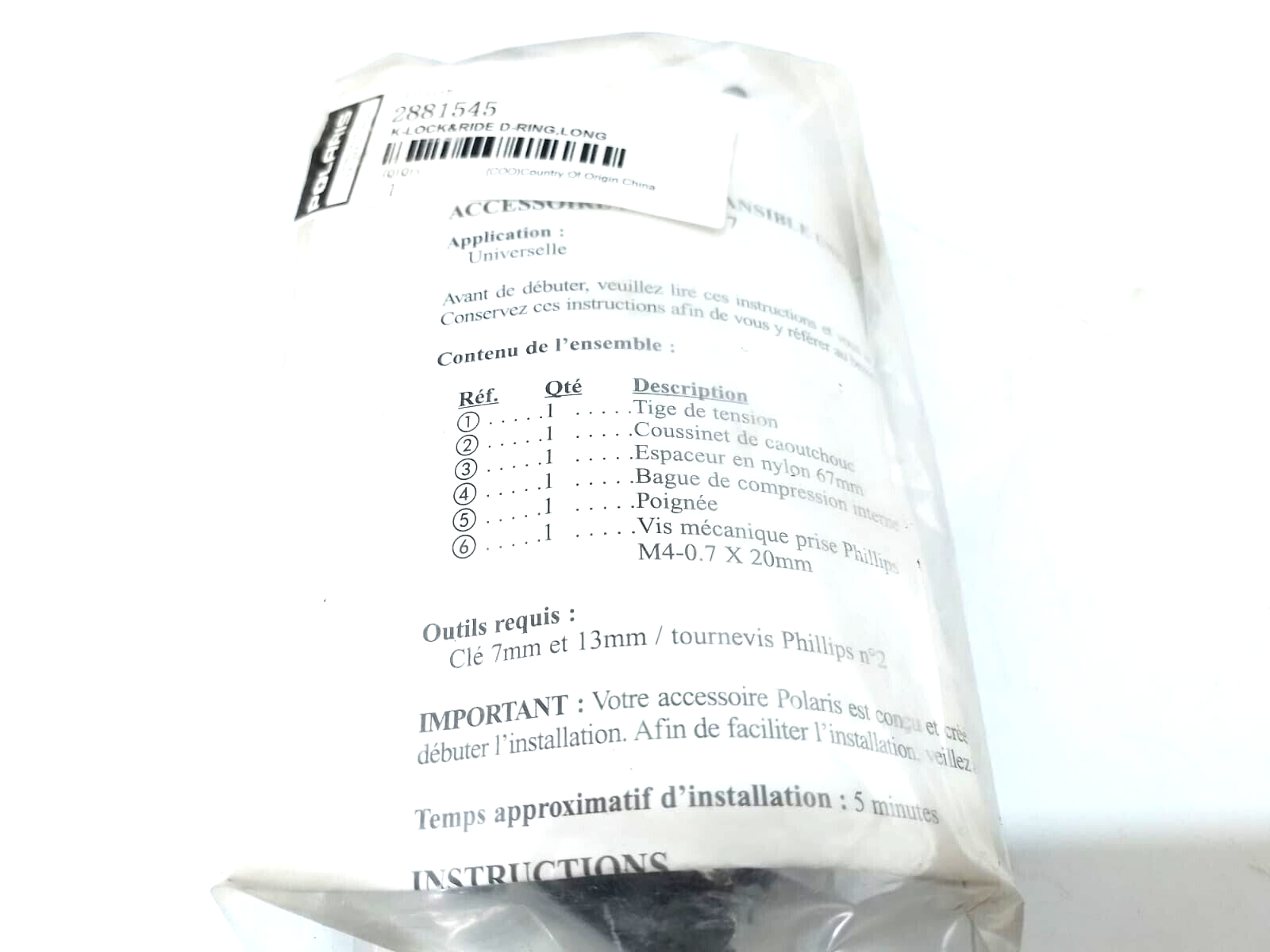 nos Genuine Polaris ATV Ranger General Crew XP 11-23 Lock & Ride D-Ring ...