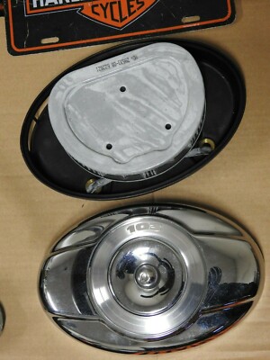 Chrome Air Filter Cleaner Cover Harley Twin Cam OEM Softail Touring ...