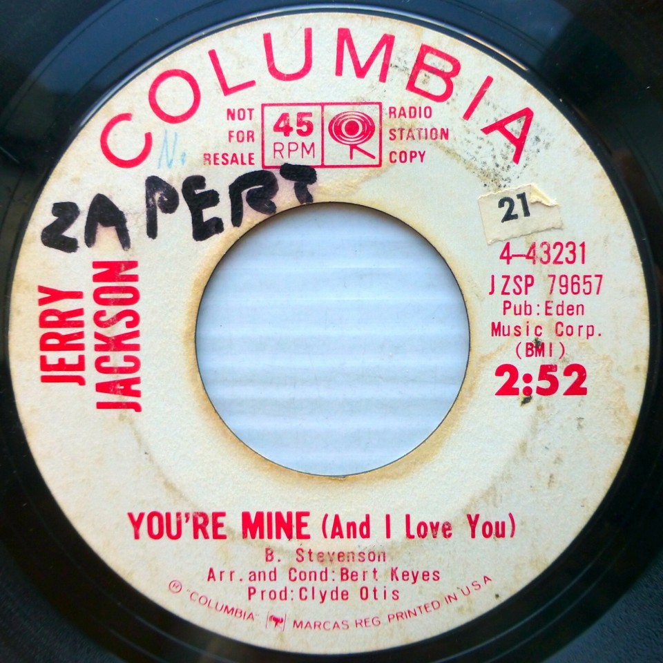 JERRY JACKSON 45 Hey Sugarfoot You're Mine COLUMBIA promo VG+ Ct 2292 ...