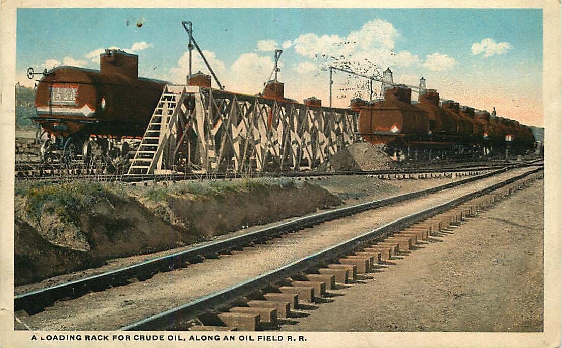 Postcard Loading Rack for Crude Oil on Oilfield Railroad - Tulsa ...