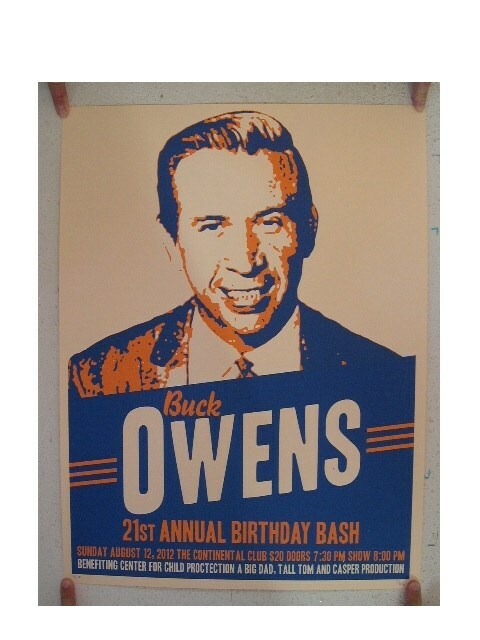 Buck Owens Silkscreen Poster 21st Annual Birthday Bash Signed And ...
