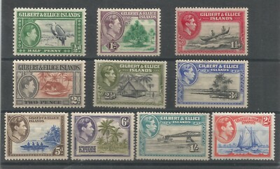 Gilbert & Ellis Islands KGVI 1938-43 Sc 40-49 SG43-52 short mint set to ...