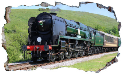 Steam Train 3D Magic Window Wall Art Adhesive Sticker Mural Poster ...