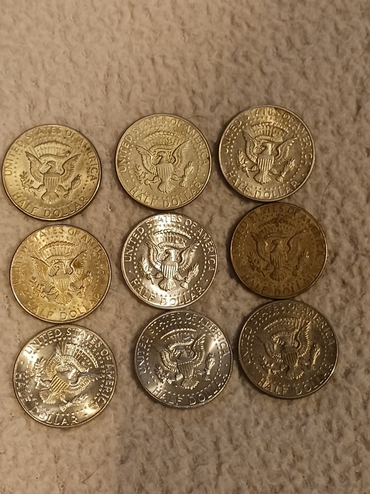 Lot of 9 Kennedy 1967 Half Dollars Dollar JFK Coin Exact Coins Shown | eBay