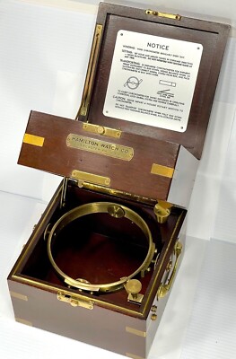 Hamilton Model 21. Ships Marine Chronometer Mahogany Mounting Box... | eBay