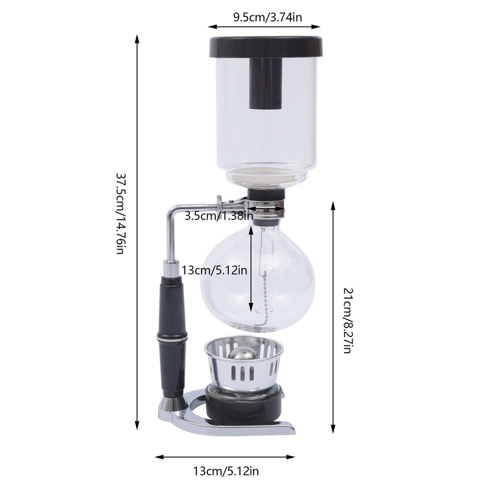 5-Cup Coffee Syphon Tabletop Siphon (Syphon) Coffee Maker Brewer ...