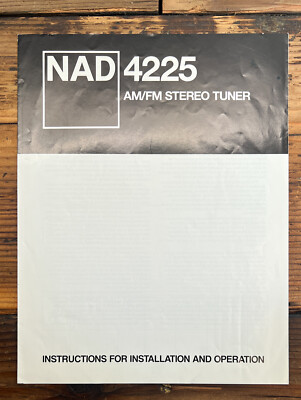 NAD Model 4225 Tuner Owner / User Manual *Original* | eBay