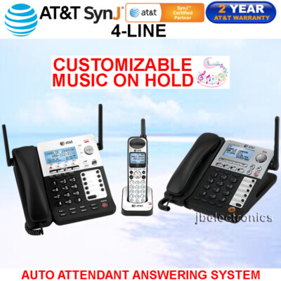 AT&T SB67138 DECT 6.0 4-LINE CORDED PHONE-1 CORDLESS HANDSET+1 CORDLESS ...
