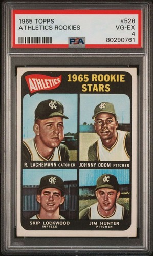 1965 Topps #526 Jim Hunter PSA 4 RC Rookie SP Athletics Rookies UER ...
