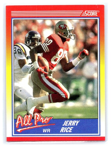 JERRY RICE 1990 Score #590 All Pro insert card San Francisco 49ers NFL ...